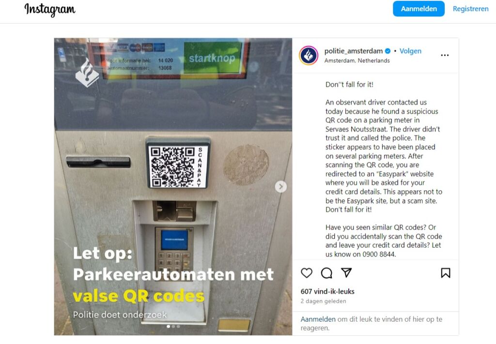 QR-code bij parkeerautomaat? Politie waarschuwt: pas op voor oplichting - MAX Meldpunt